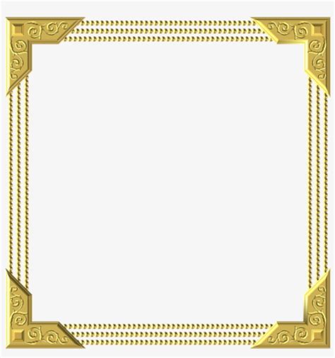 L Gold Frame Square Border Decoration Decor Gold Border Square Png