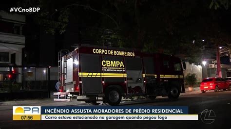 Carro pega fogo dentro de garagem e assusta moradores em Belém Pará G1