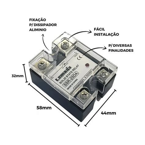 LEMAQS AUTOMACAO RELÉ DE ESTADO SÓLIDO 25A SSR 25DA LEMAQS