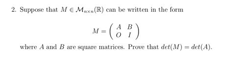 solved 2 suppose that m e mnxn r can be written in the