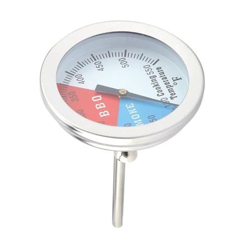 Fdit thermomètre rond pour barbecue Thermomètre à barbecue en acier