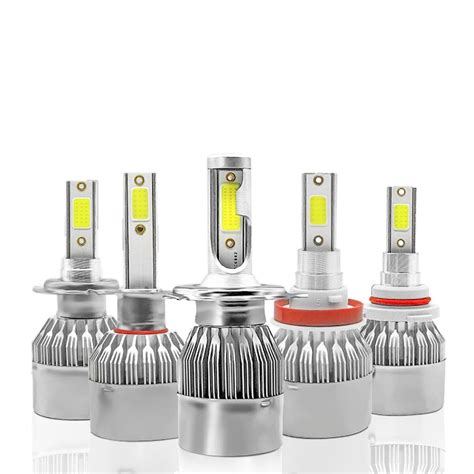 Kit Par Lampada Farol Super Ultra Led C6 H1 H3 H4 H7 H11 H16 H27 HB3
