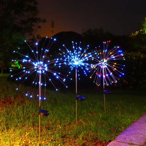 Paquet de 2 feux d artifice solaires d extérieur lumières solaires
