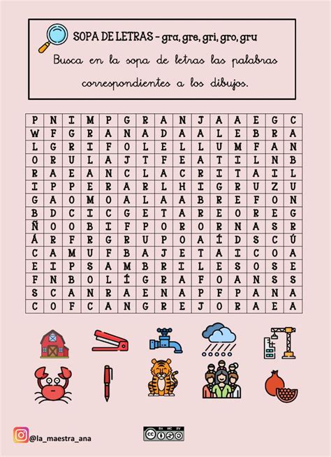 Sopa De Letras Gra Gre Gri Gro Gru Worksheet Gru Gre Words