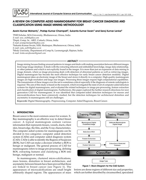 pdf a review on computer aided mammography for breast cancer diagnosis and classification