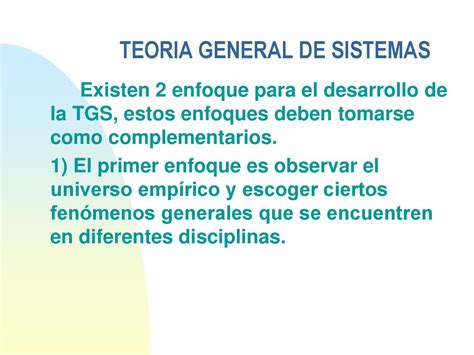 TEORIA GENERAL DE SISTEMAS Ppt Descargar