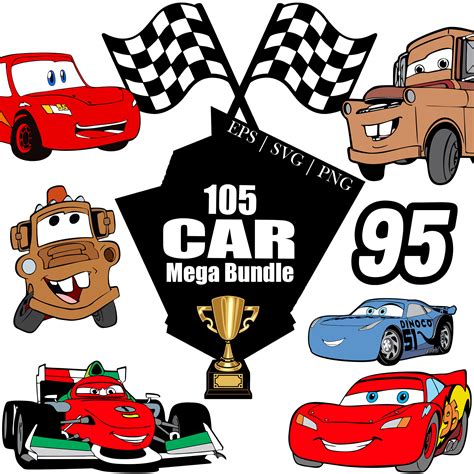 Lightning Mcqueen Svg Cars SVG Bundle Cars PNG Clipart T Shirt Design