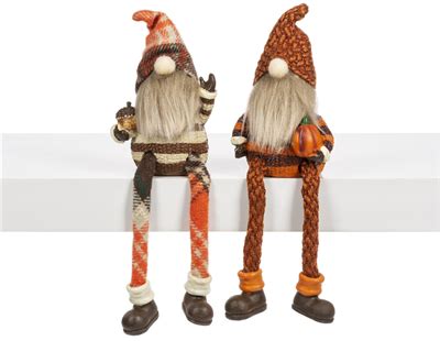 GANZ Gnome Shelf Sitters Set Of 2 Sitter Shelf Sitter Small Acorns
