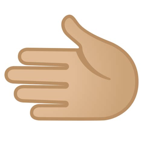 Nach Links Weisende Hand Mittelhelle Hautfarbe Emoji