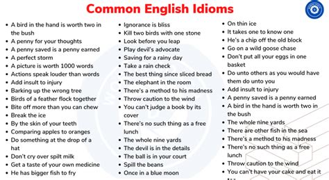 A Comprehensive Guide To Idioms In English 7ESL