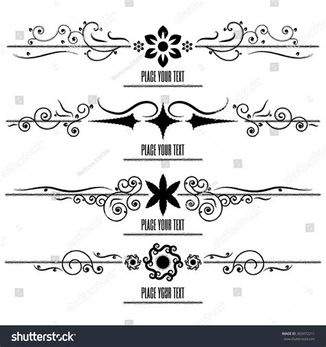 Vector Set Border Design Element Stock Vector Royalty Free 303472211