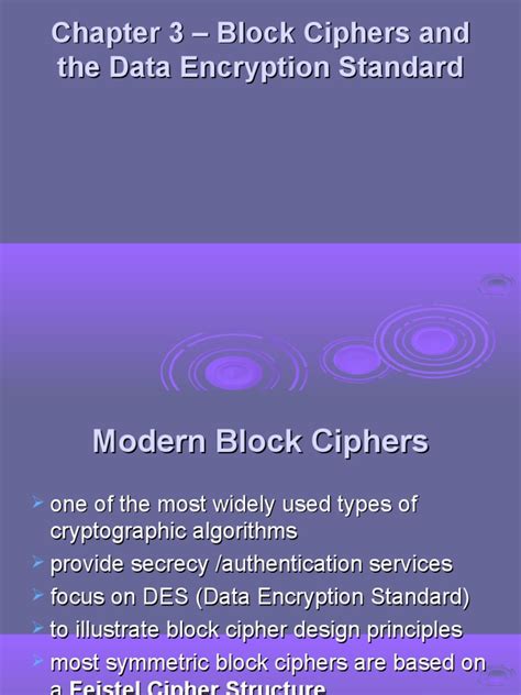 chapter 3 block ciphers and the data encryption standard pdf cryptography encryption