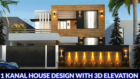 1 Kanal 50 X90 Latest Modern House Design With Two 3D Front Elevation