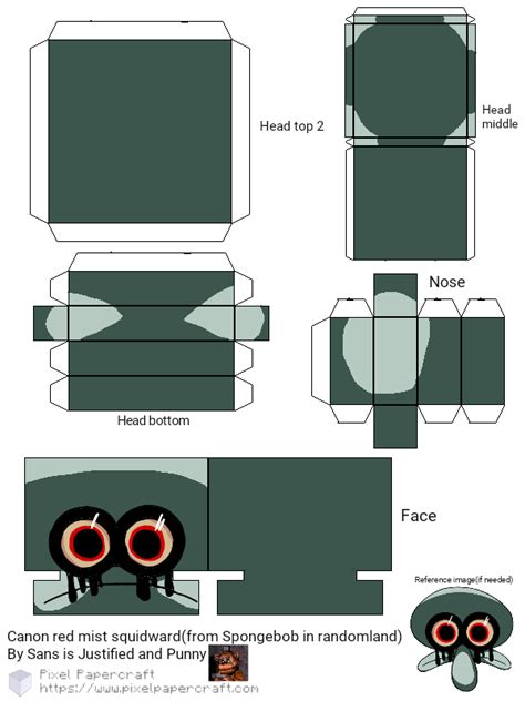 Pixel Papercraft Canon Red Mist Squidwardspongebob In Randomland