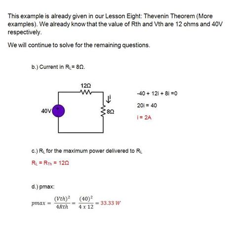 Electrical Circuits 1 Lesson Eight Maximum Power Transfer