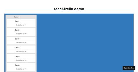 React Trello Example Codesandbox