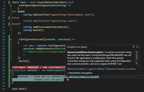 entity framework core 6 console app how to access configuration and get connection string