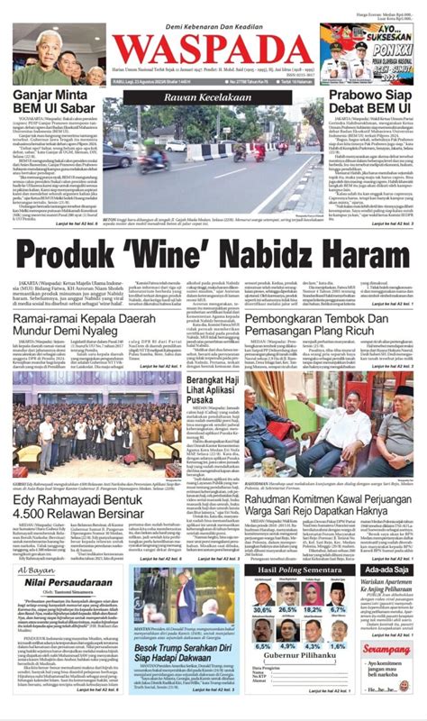 Waspada Rabu 23 Agustus 2023 Epaper Harian Waspada