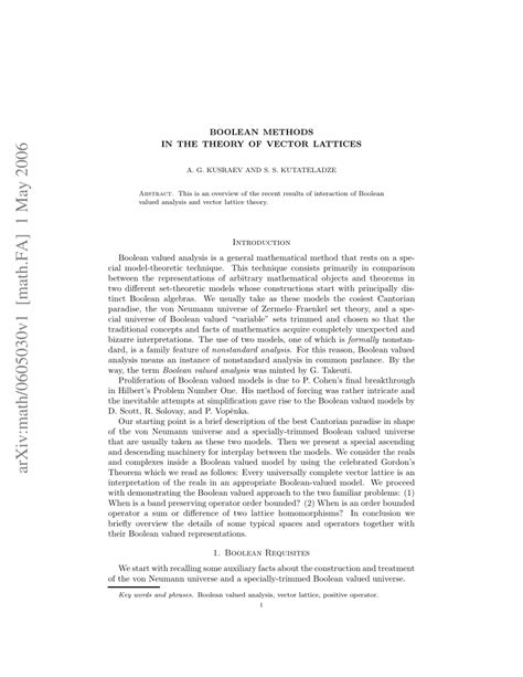 pdf boolean methods in the theory of vector lattices
