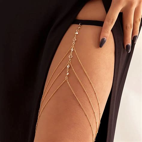 Banda El Stica Bohemia Para Mujer Cadena De Muslo De Pierna De Cristal