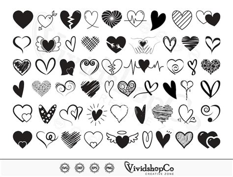 Heart SVG Hand Drawn Heart Svg Doodle Heart Svg Sketch Etsy