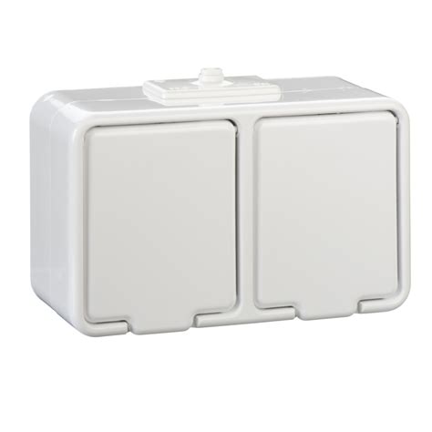 GNIAZDO PODWÓJNE SCHUKO Z PRZESŁONAMI N T IP44 BIAŁY CEDAR