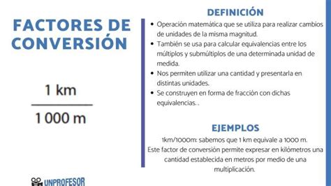 Qué son los factores de CONVERSIÓN y ejemplos