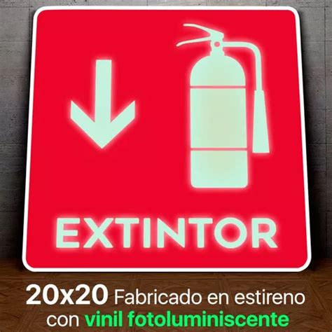 Se Alamiento Extintor Letrero Fotoluminiscente X