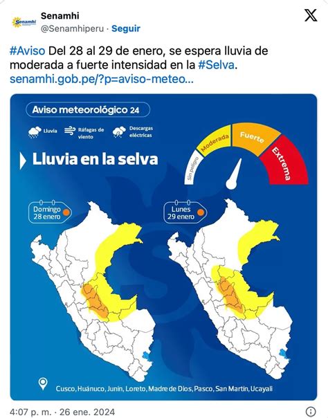 Senamhi Selva Con Lluvias De Moderada A Fuerte Intensidad Canal N