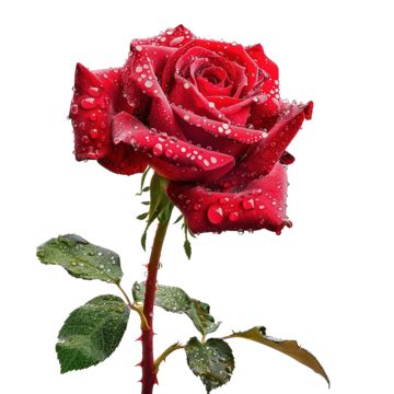 Rosa Roja Con Gotas De Agua De Gran Tamaño De Flor Emoji PNG dibujos