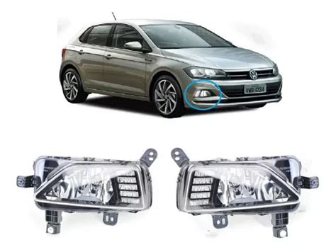 Par De Faróis Milha Em Led Novo Polo Virtus Original Vw a