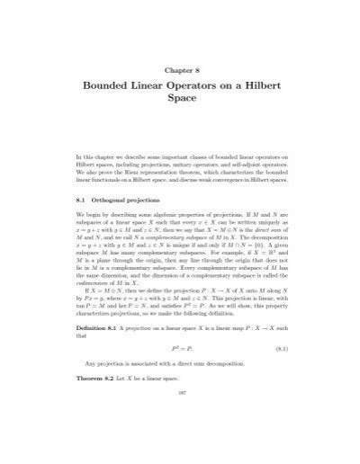 bounded linear operators on a hilbert space