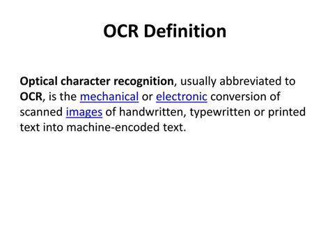 ppt ocr definition powerpoint presentation free download id 4556672