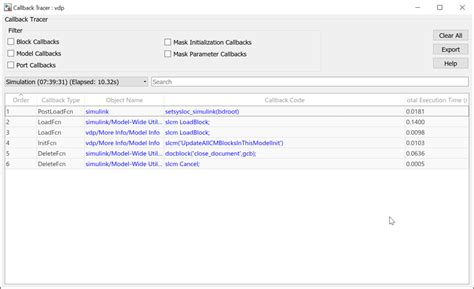 view and trace callbacks in models matlab and simulink mathworks 한국