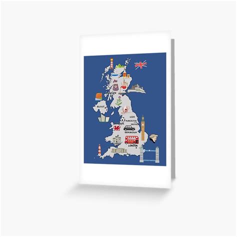 Uk Map Illustrated Map Of United Kingdom Showing The Top Attractions