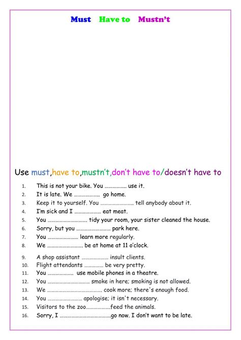 Ejercicio Online De Modal Verbs Para 7 Actividades Interactivas