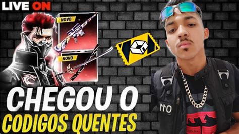 FREE FIRE AO VIVO JOGANDO INSCRITOS CHEGOU OS CÓDIGOS QUENTES