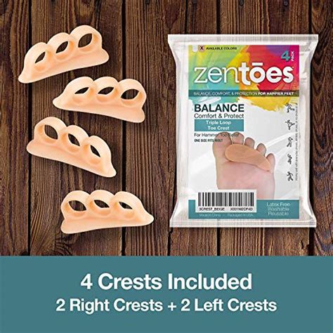 ZenToes Hammer Toe Straightener And Corrector 4 Pack Soft Gel Crests