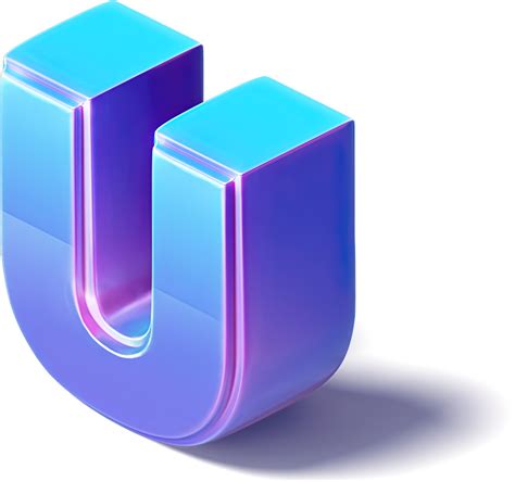 Letter U 3D Isometric 12488009 PNG