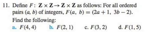 answered 11 define f z ×z→z×z as follows for… bartleby