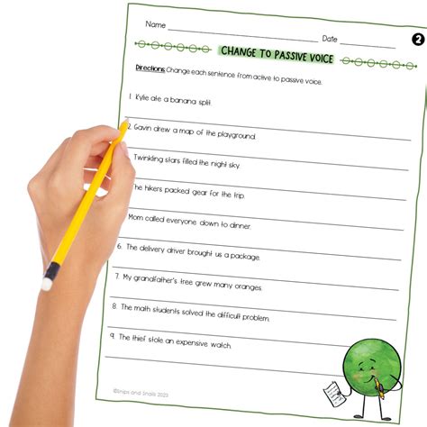 Active And Passive Voice Activities Snips And Snails Teaching