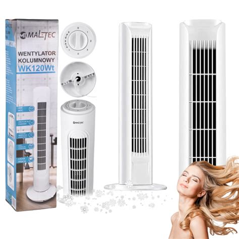 MOCNY WENTYLATOR KOLUMNOWY STOJĄCY WIATRAK 50W 8W1 12888565411