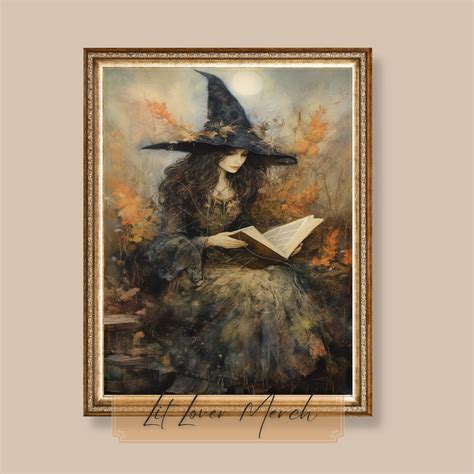 Witch Art Canvas Poster Print Witchy Wall Art Dark Etsy