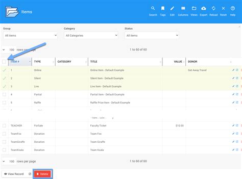 Deleting Selected Multiple Records Auctria