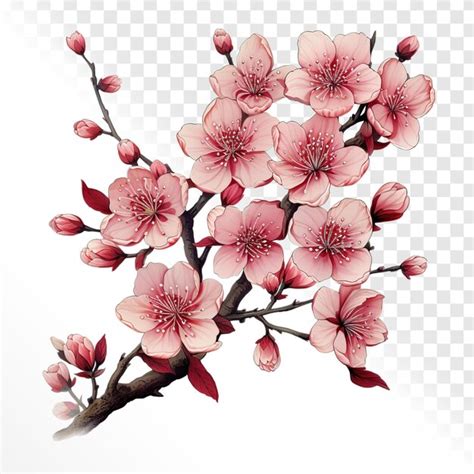 Premium PSD Illustration Blossom Watercolor Sakura On Transparent