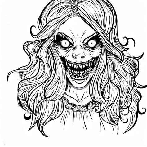 Coloriage Femme Effrayante télécharger et imprimer gratuit sur
