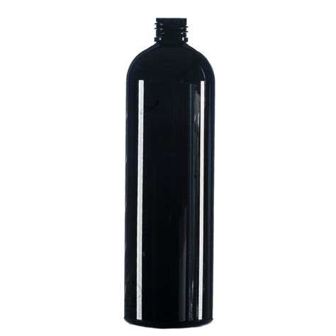 500ml Black PET Tall Boston Round Bottle 24 410 Neck BlueSky Solutions