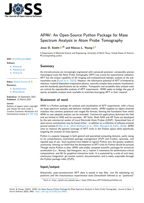 pdf apav an open source python package for mass spectrum analysis in atom probe tomography
