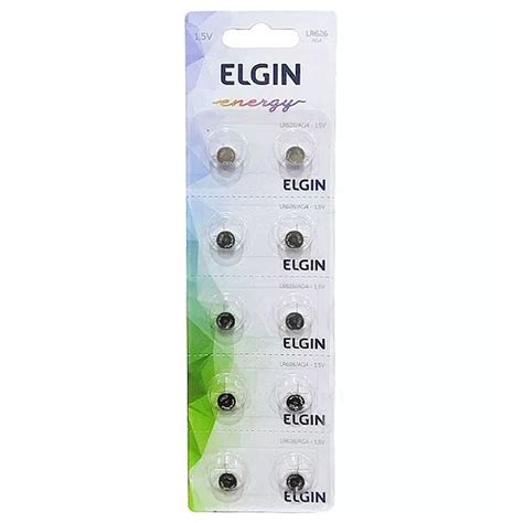10 Bateria Pilha Elgin Lr626 Ag4 377 1 5v Cartela Alcalina Shopee Brasil