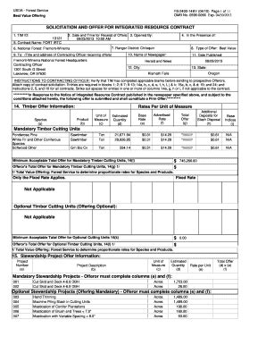Fillable Online Fs Usda Fort IRTC Offer Form USDA Forest Service